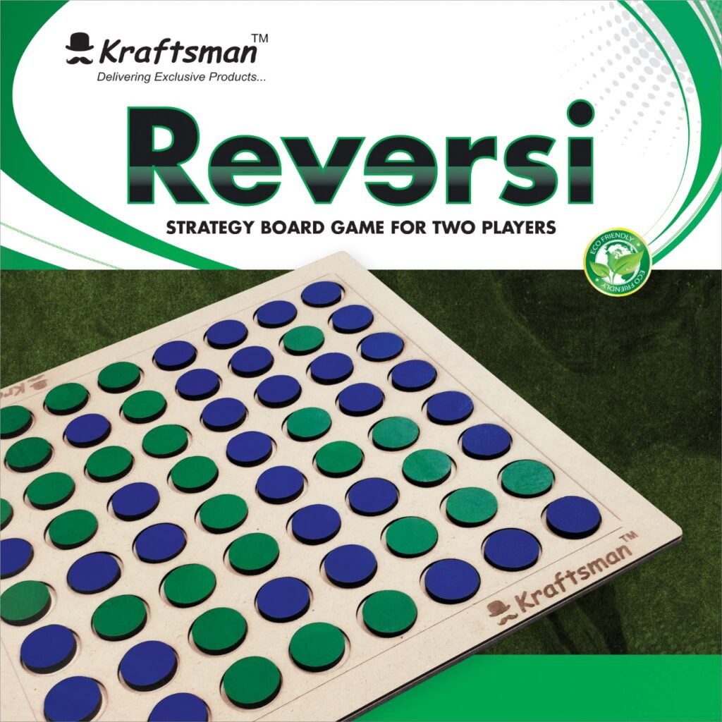 Wooden Reversi Board Game | 2 Players Board Game for All Age Groups