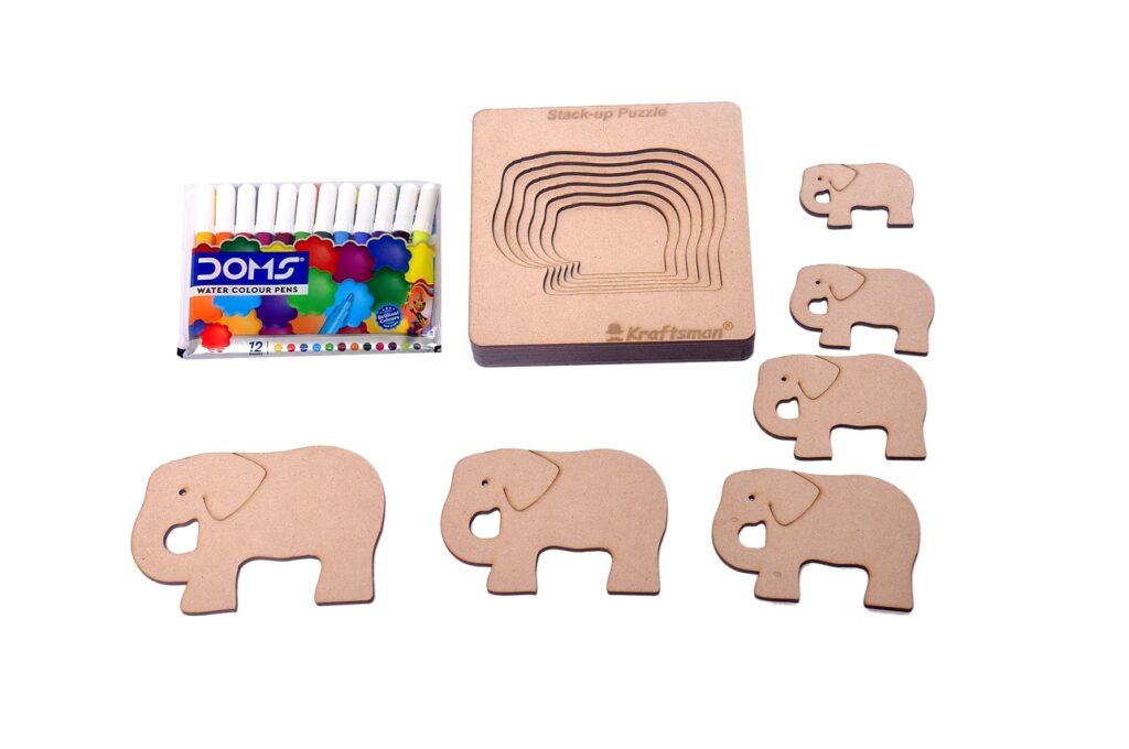 Kraftsman Stack up Puzzles/ Layered Puzzle Elephant Shape for Kids ...