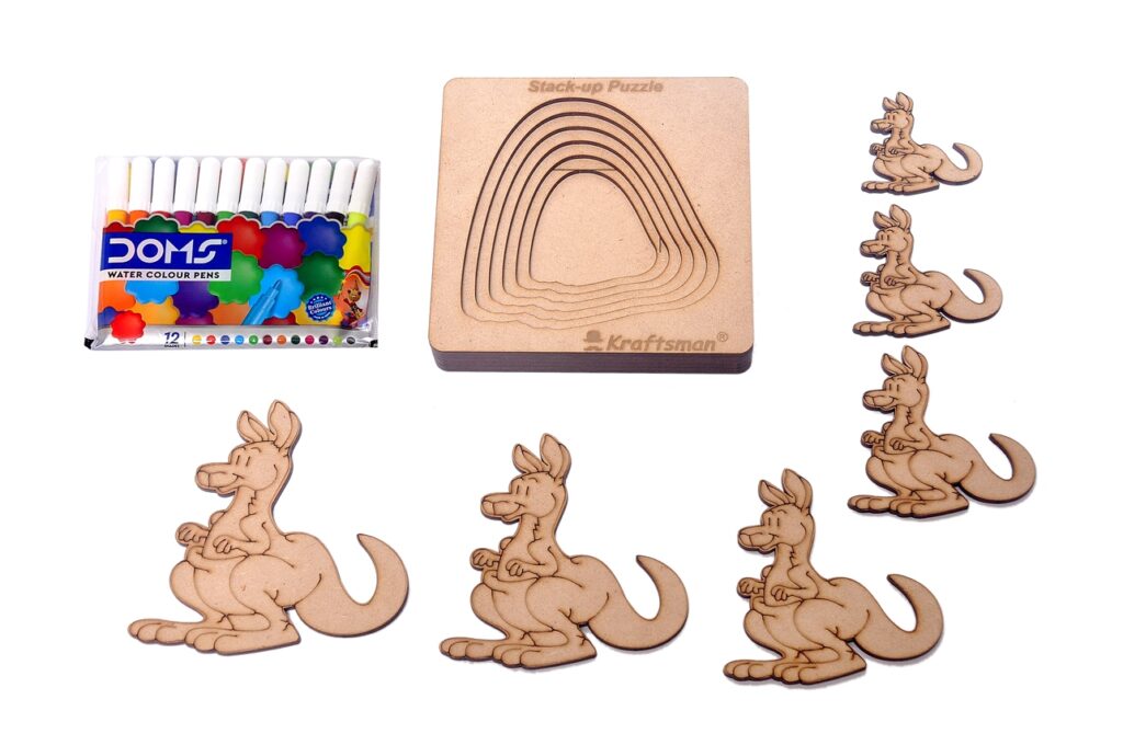 Kraftsman Stack up Puzzles/ Layered Puzzle Kangaroo Shape for Kids ...