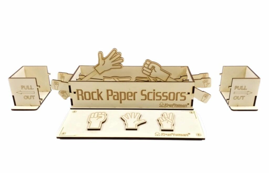 Kraftsman Wooden Rock Paper Scissors | Physical Game