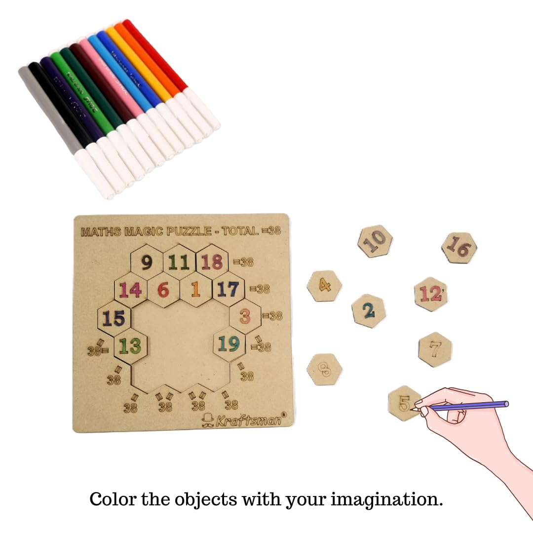 Kraftsman 38 Maths Magic Puzzle | Summing Up the Fun | Color Your ...